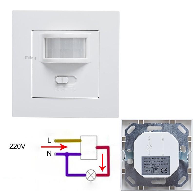 Buy AC 110-240V 160 ° Infrared PIR Motion Sensor Wall Mount Switch ON ...