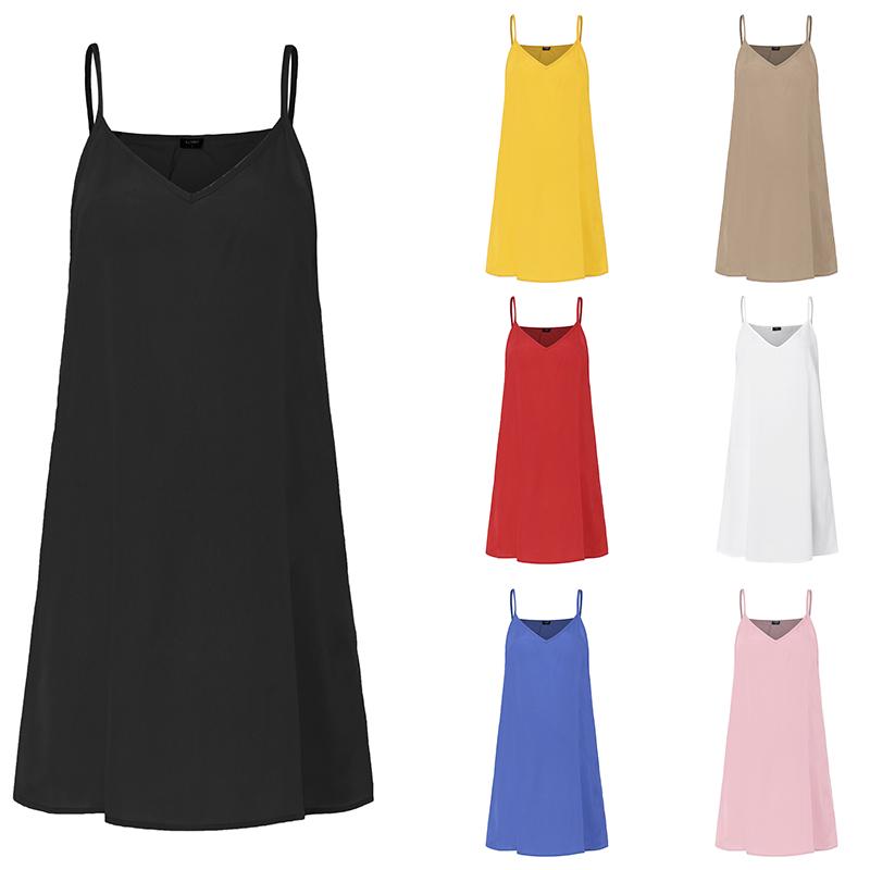 Buy Women's Camisoles Slips Cotton Dress with Shoulder-straps Mini ...