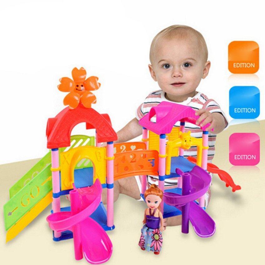 KC Color Building Blocks Amusement Park Slide Ladder Puzzle Blocks with ...