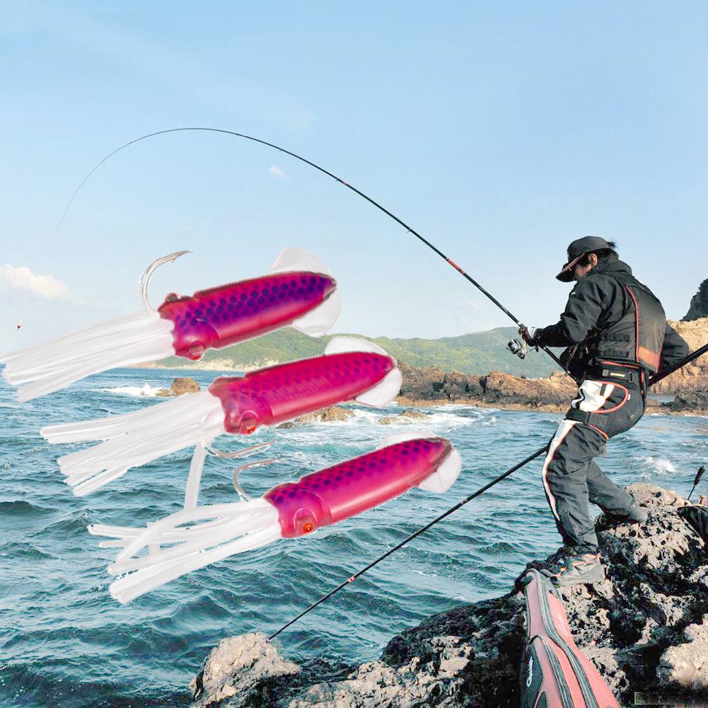 Buy Funny Sporting Sea Fishing Jigs Baits Squid Lures Soft Artificial ...