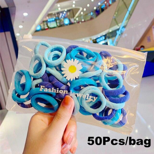 Girly Gradient Color Seamless Hair Rope Color Small Rubber Band High ...