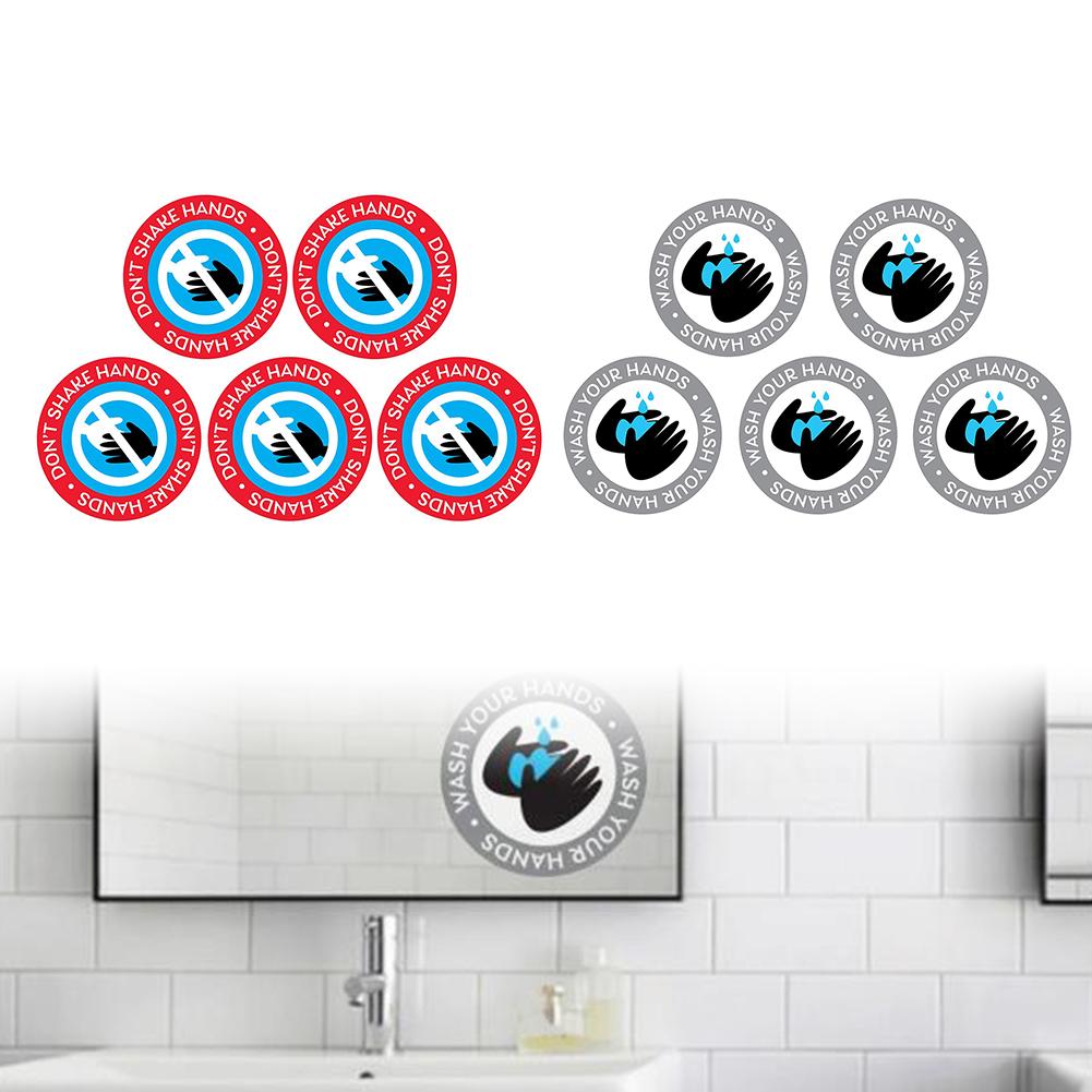 5Pcs Wash your hands/Don't Shake Hands Plastic Sign Sticker uygun ...