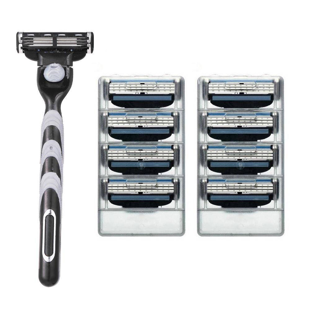 Buy 4Pcs/1Pcs Compatible MACH Manual Three-layer Razor Blade Shaver for ...