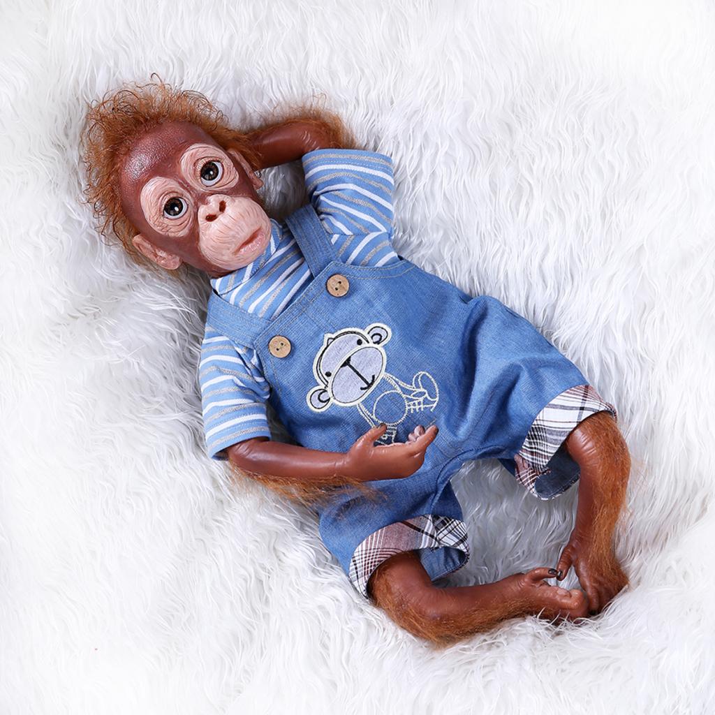 Buy 20in Baby Monkey Doll Silicone Reborn Orangutan Dolls pink at ...
