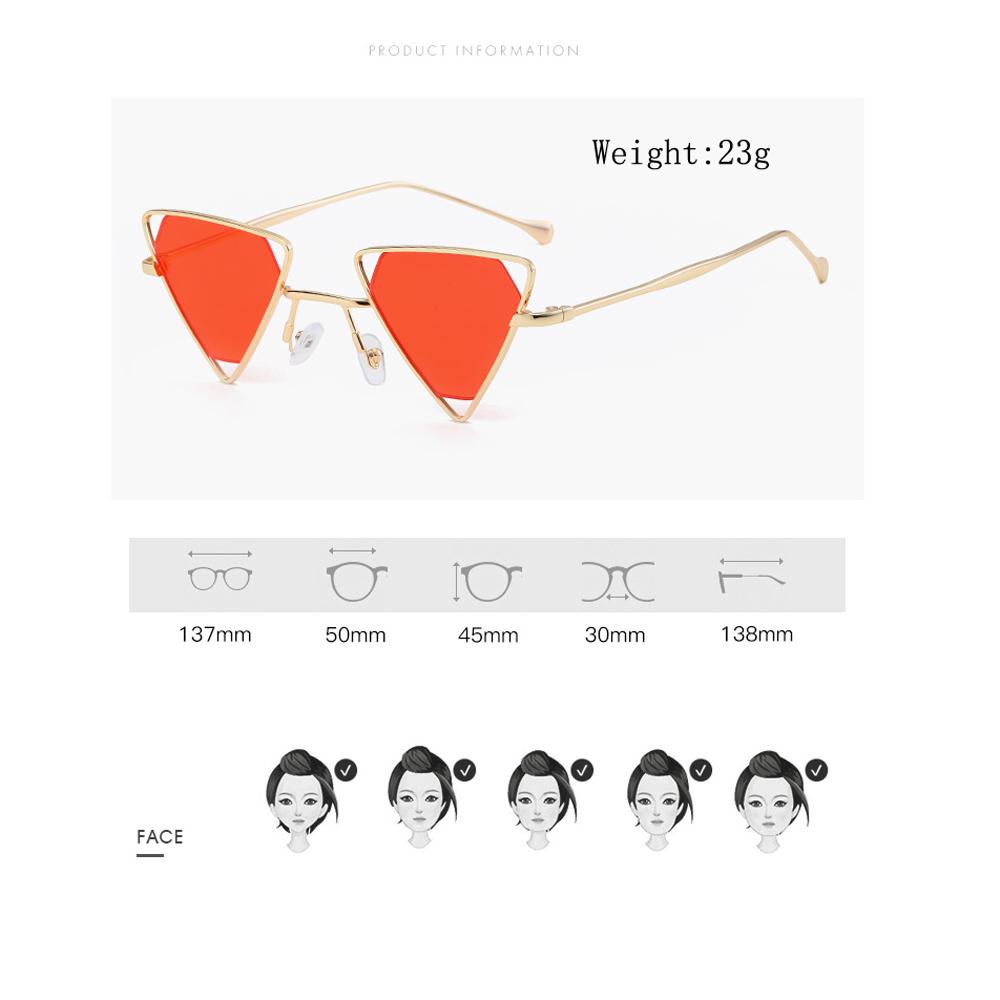 Buy Metallic Triangular Small Frame Sunglasses Punk Style Eyeglasses ...