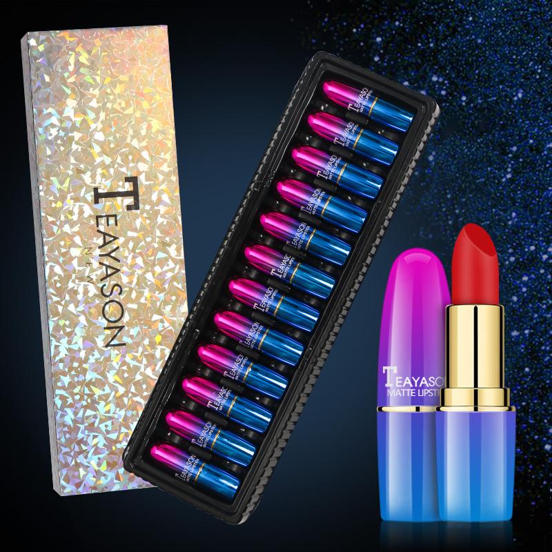 Buy Teayason Makeup Velvet Matte Lipstick Gradient Tube with Color Box ...