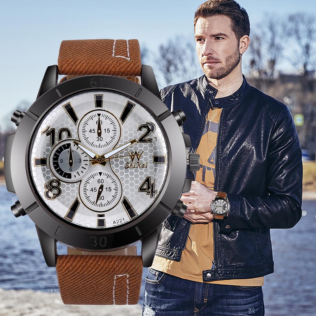 Buy Men Three-eye Large Dial Fashion Quartz Silica Gel Watch at ...