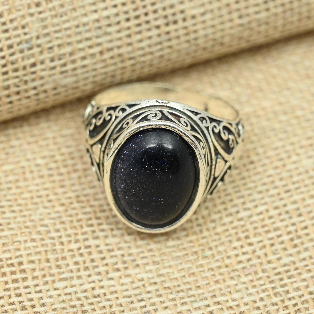 Buy Blue Sunstone Gemstone Ring, 925 Sterling Silver Ring, Handmade ...