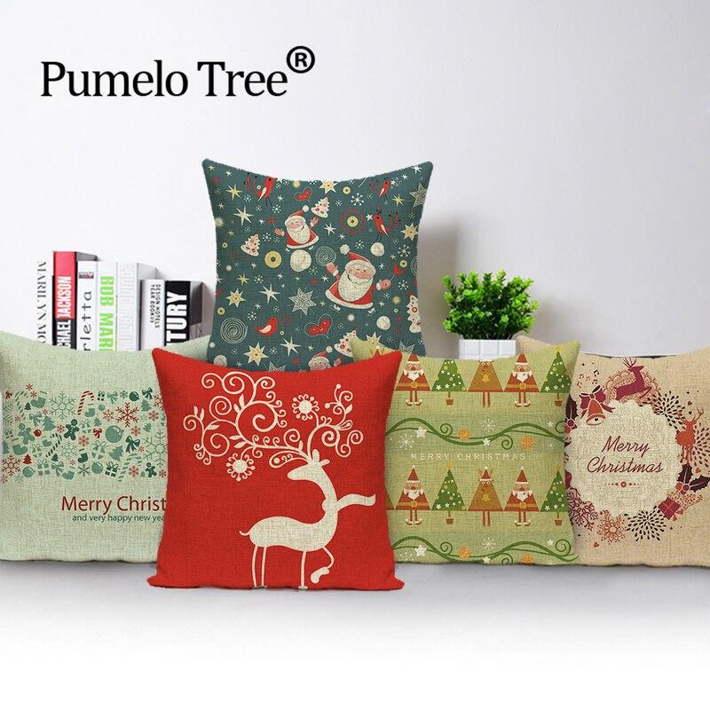 Merry Christmas Pillowcase Christmas Globe Decoration Cushion Cover ...
