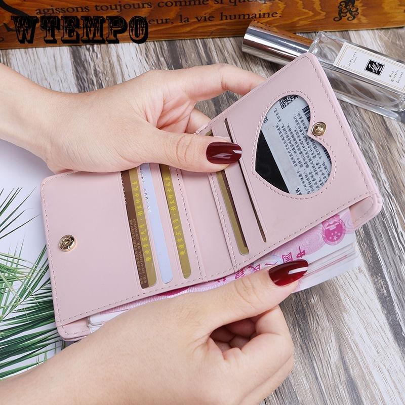 Buy Small Wallet Female Short-style Two-fold Wallet Mini Folding Card ...
