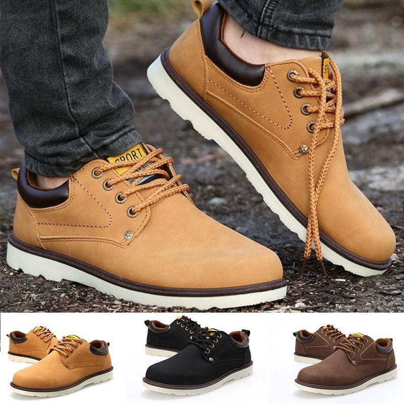Men's PU Leather Solid Casual Vintage Breathable Shoes-buy at a low ...