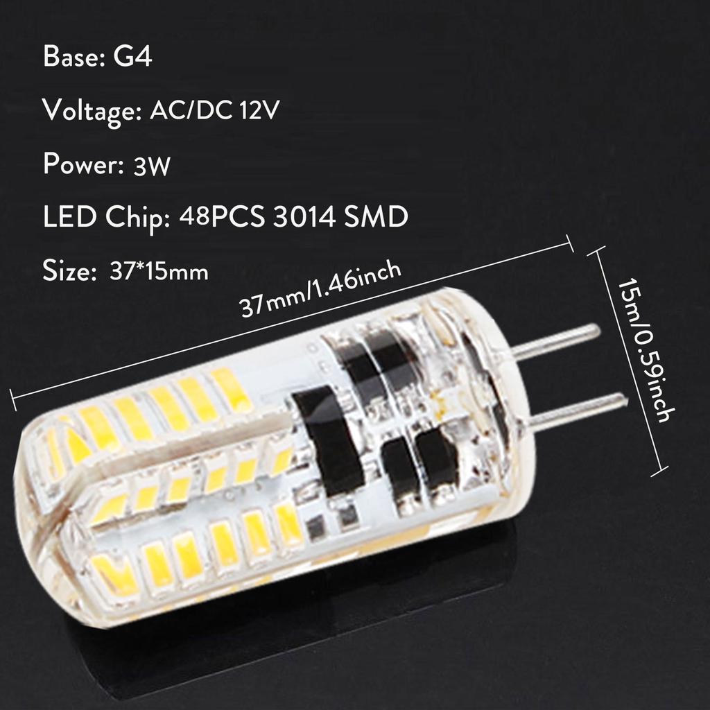 G4 3W LED Bulb Light Lamp AC/ DC 12V Warm White Equivalent to 25W ...