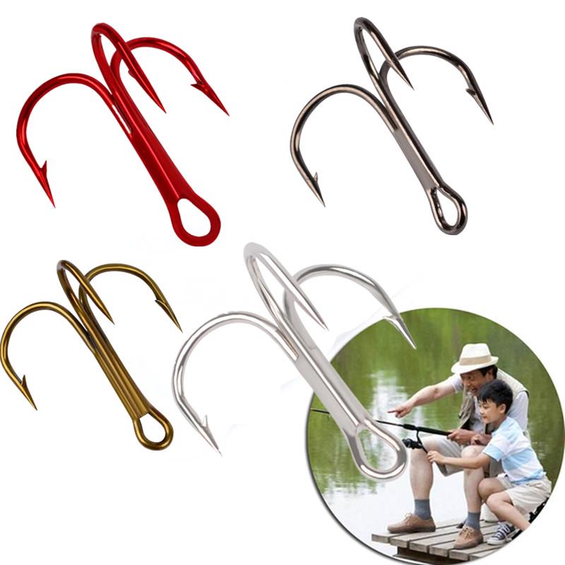 Buy 20pcs 4 Colors Outdoor Fisherman Triple Artificial Bait Sharp ...