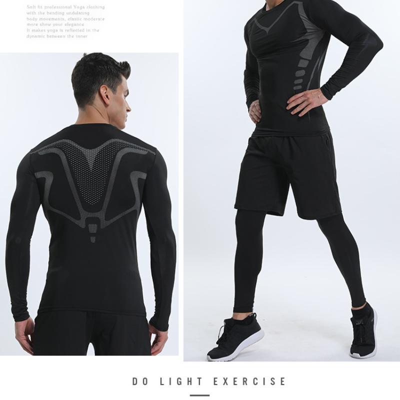 Buy High Quality Compression 3pcs Sets Men Quick Dry Gym Sport Suits ...