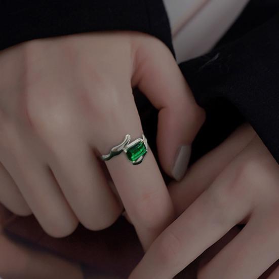Buy Finger Ring Irregular Shape Electroplating Women Men Unique Green ...