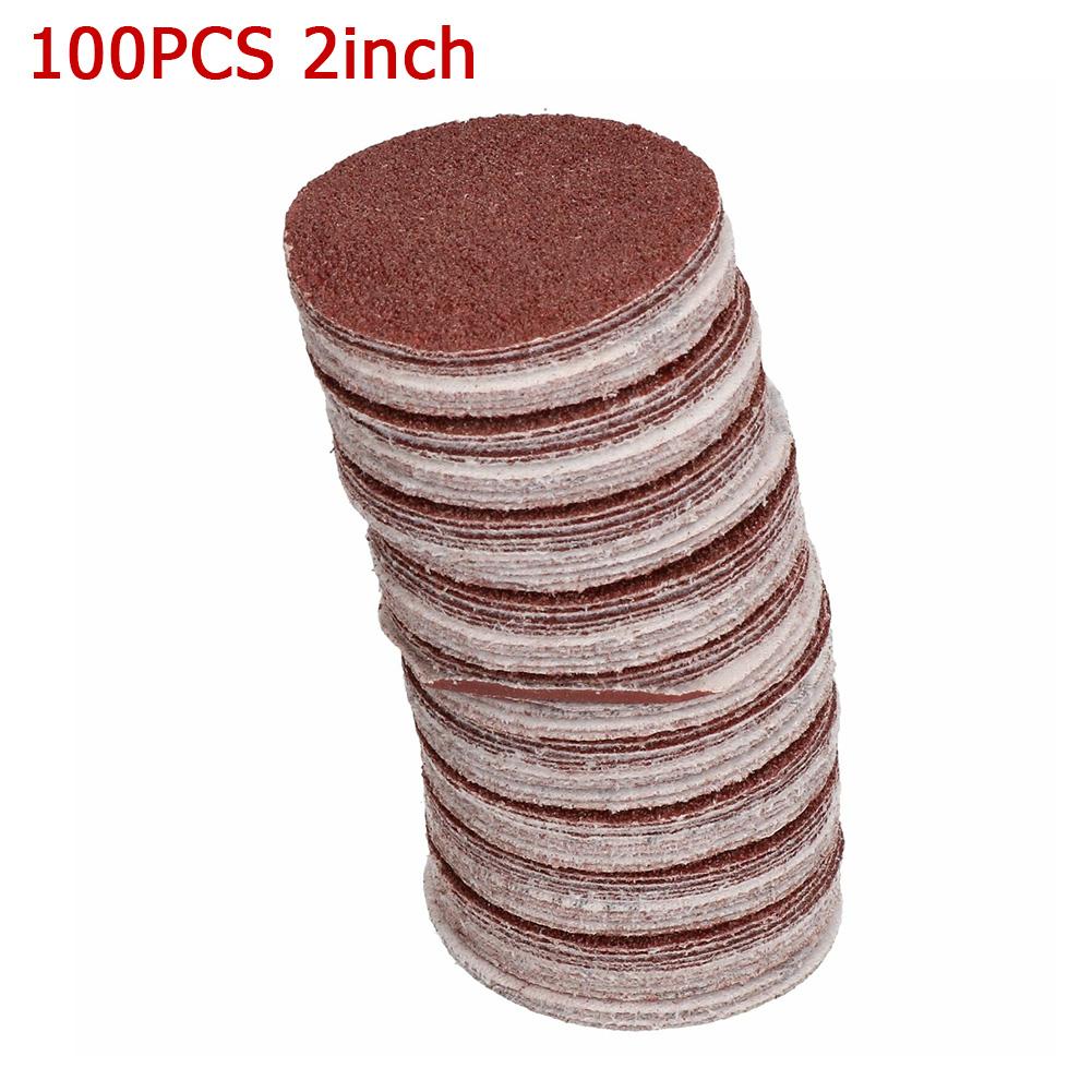 Buy 100pcs 2 (50mm) Hook/Loop Sanding-Discs Grinding Abrasive Pad at ...