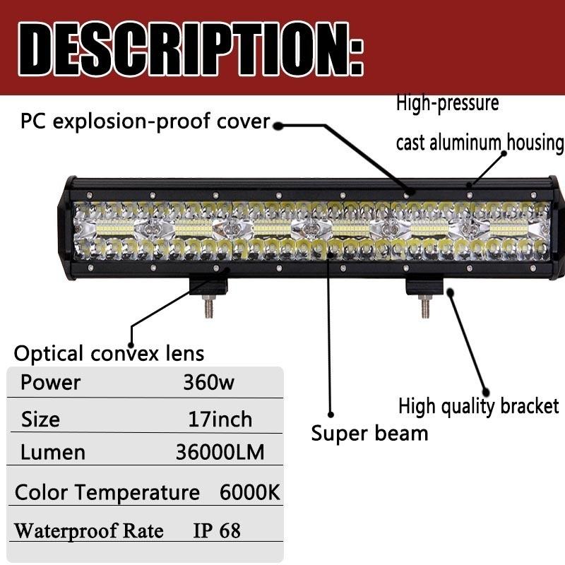 Cheap 17inch 360W Lamps Waterproof Dc9-36v LED Light Bar Work Light LED ...