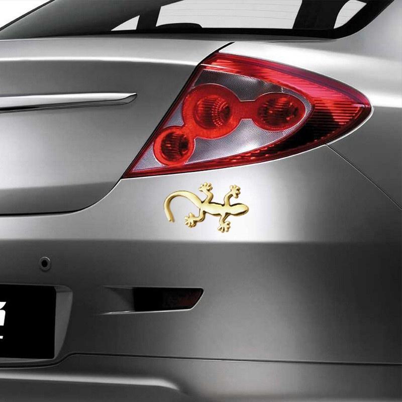 Buy 2Pcs Metal Gecko Car Stickers Decals House Gold Lizard Badges Car ...