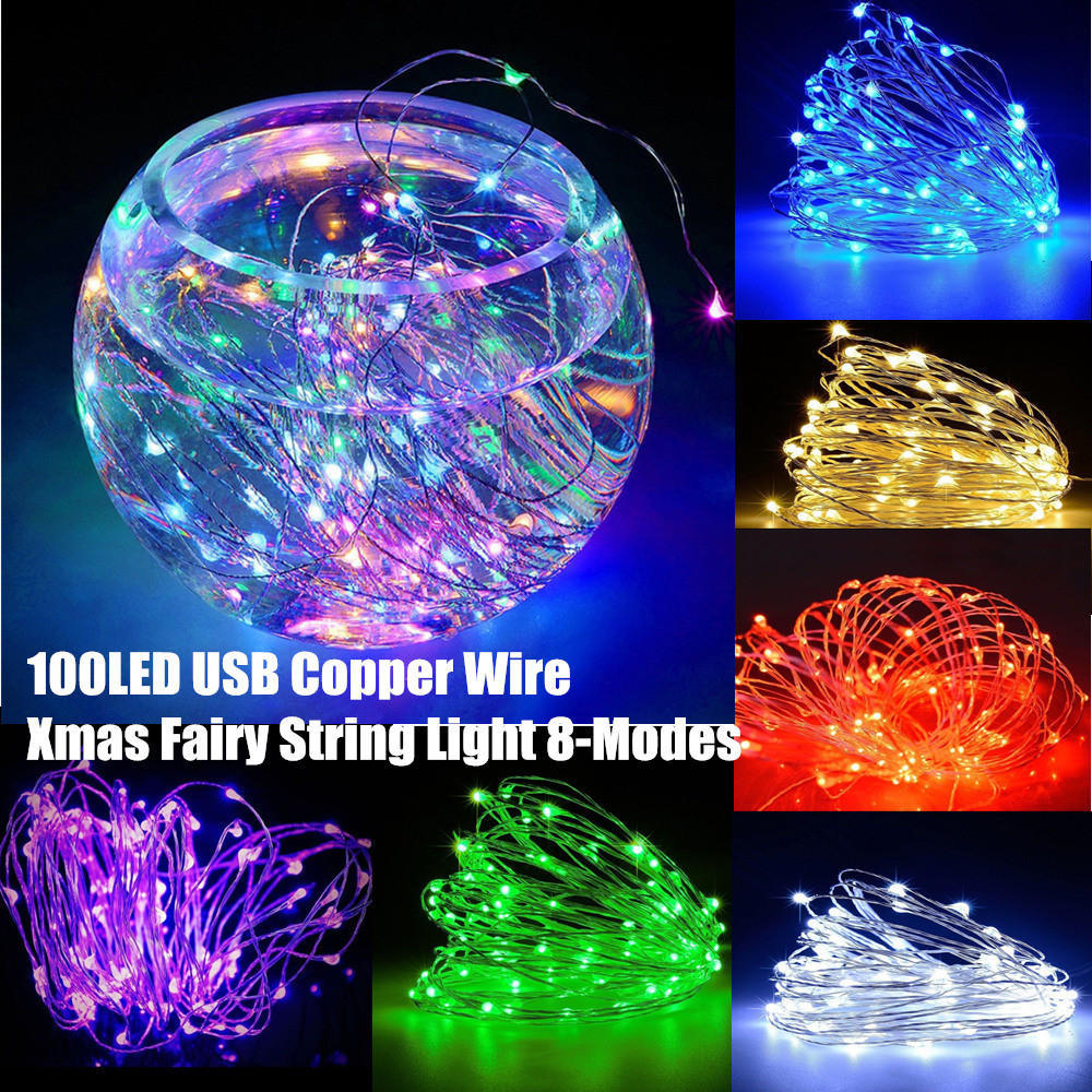100LED USB Copper Wire Xmas Fairy String Light 8-Modes -buy at a low ...