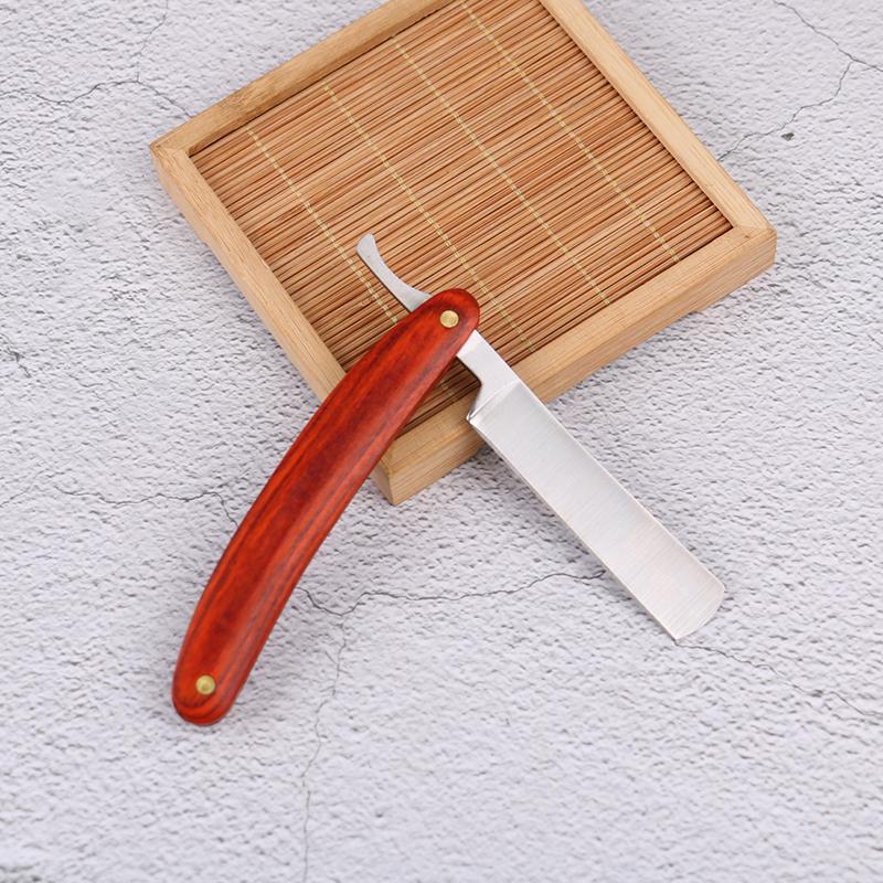 Buy Vintage Solid Wood Handle Shaving Razor Straight Pocket Knife Beard ...