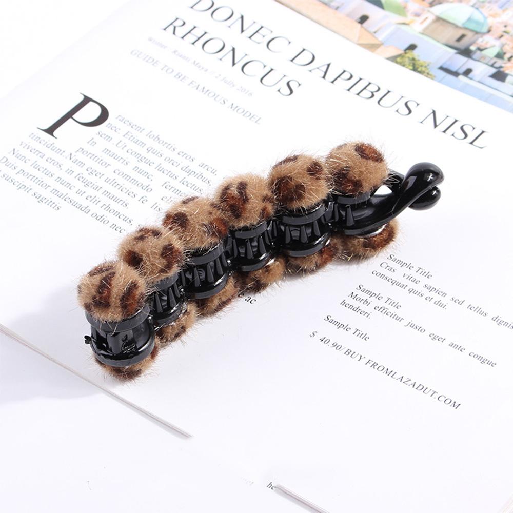 Buy Fashion New Korean Hair Ball Wide Leopard Print Hair Claw Hair ...