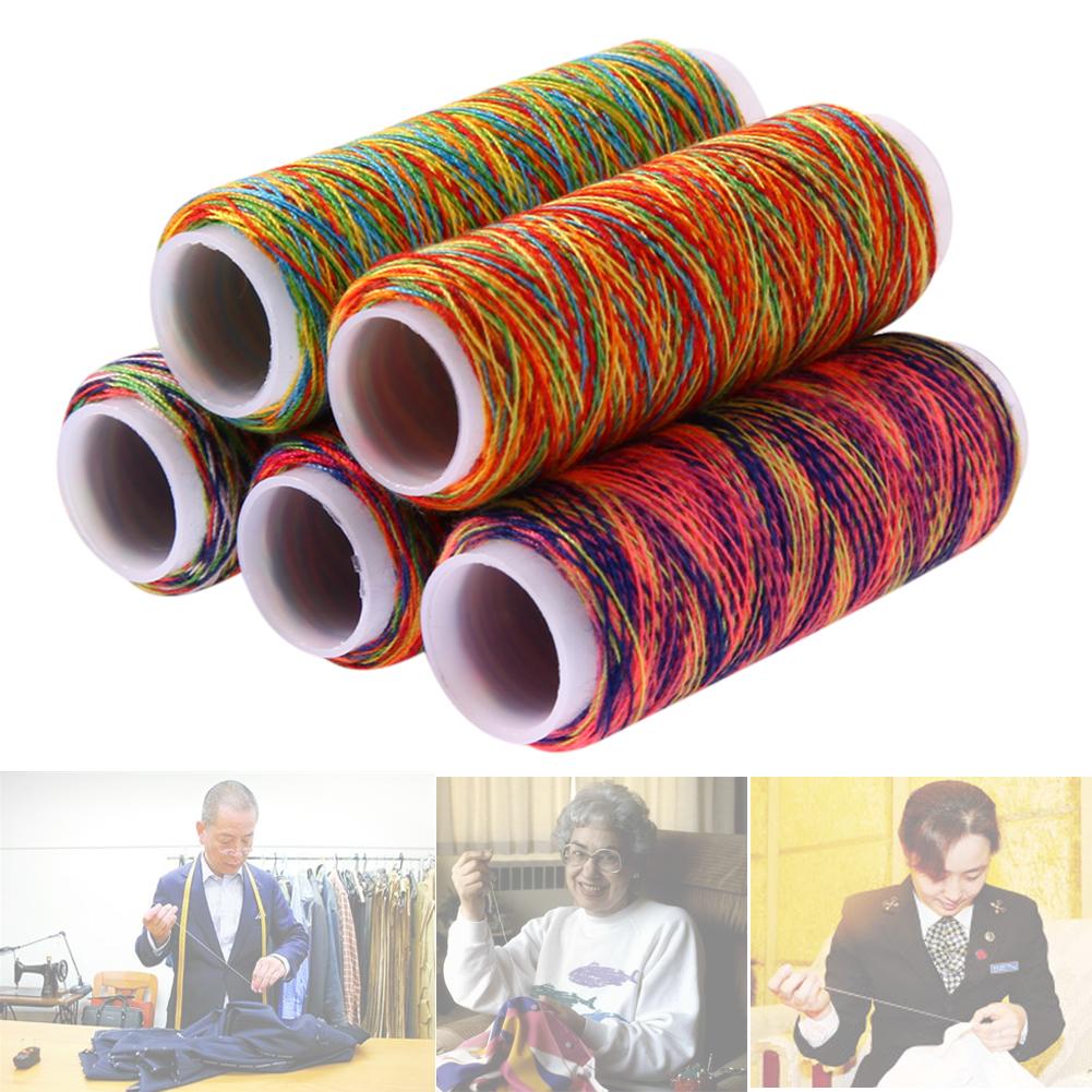Buy 5pcs Rainbow Color Sewing Thread Hand Quilting Embroidery Sewing ...