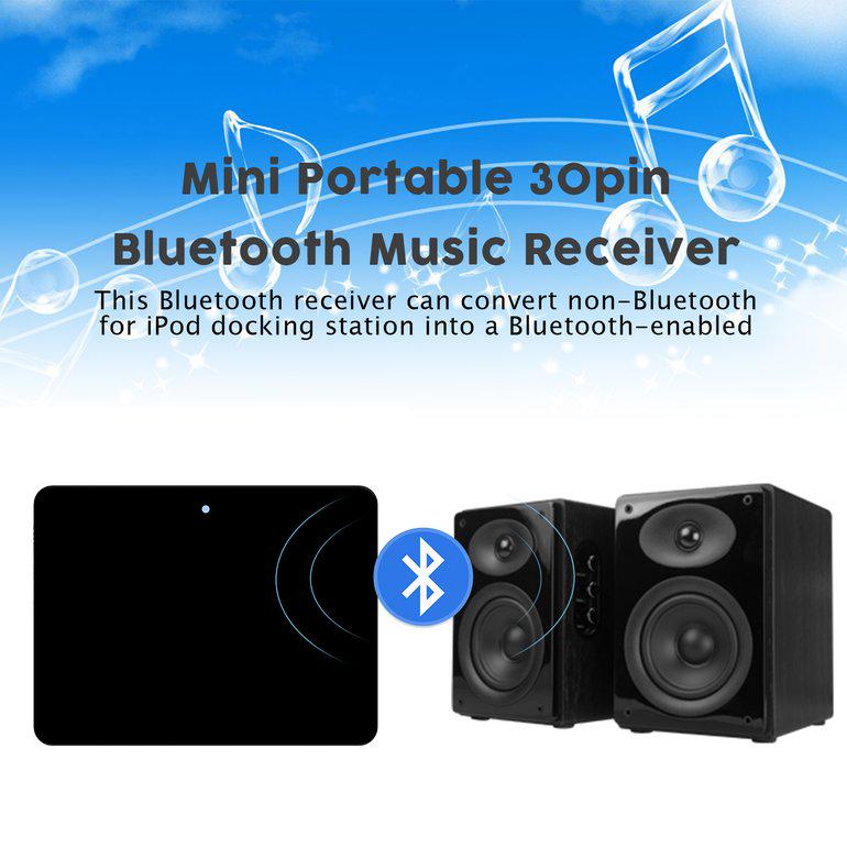 Buy Mini Portable 30pin Music Receiver For iPod Stereo Audio Adapter# ...