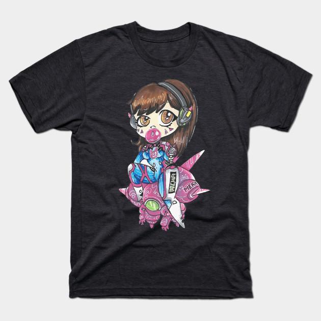 Buy Men Premium Cotton Harajuku T Shirt Dva Mecha Print Men's Tee ...