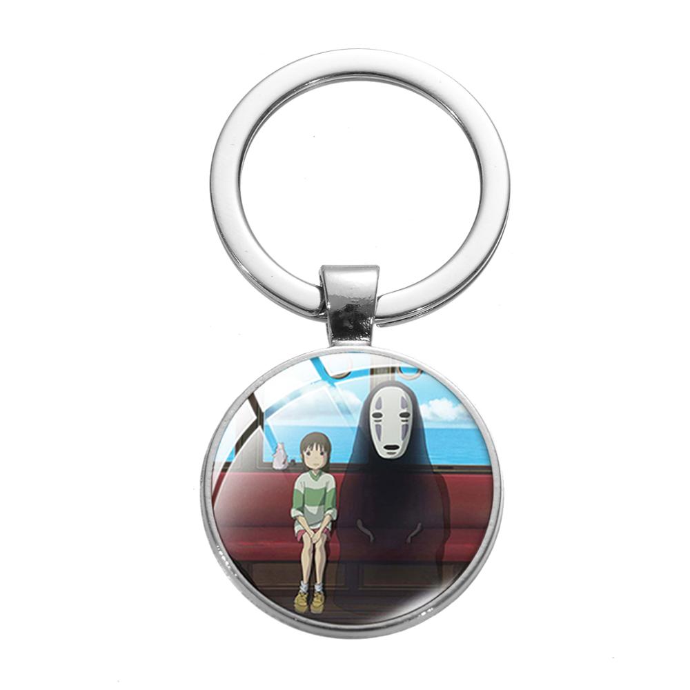 Cheap Kawaii Anime Spirited Away Keychain Crystal Glass Cabochon Art ...