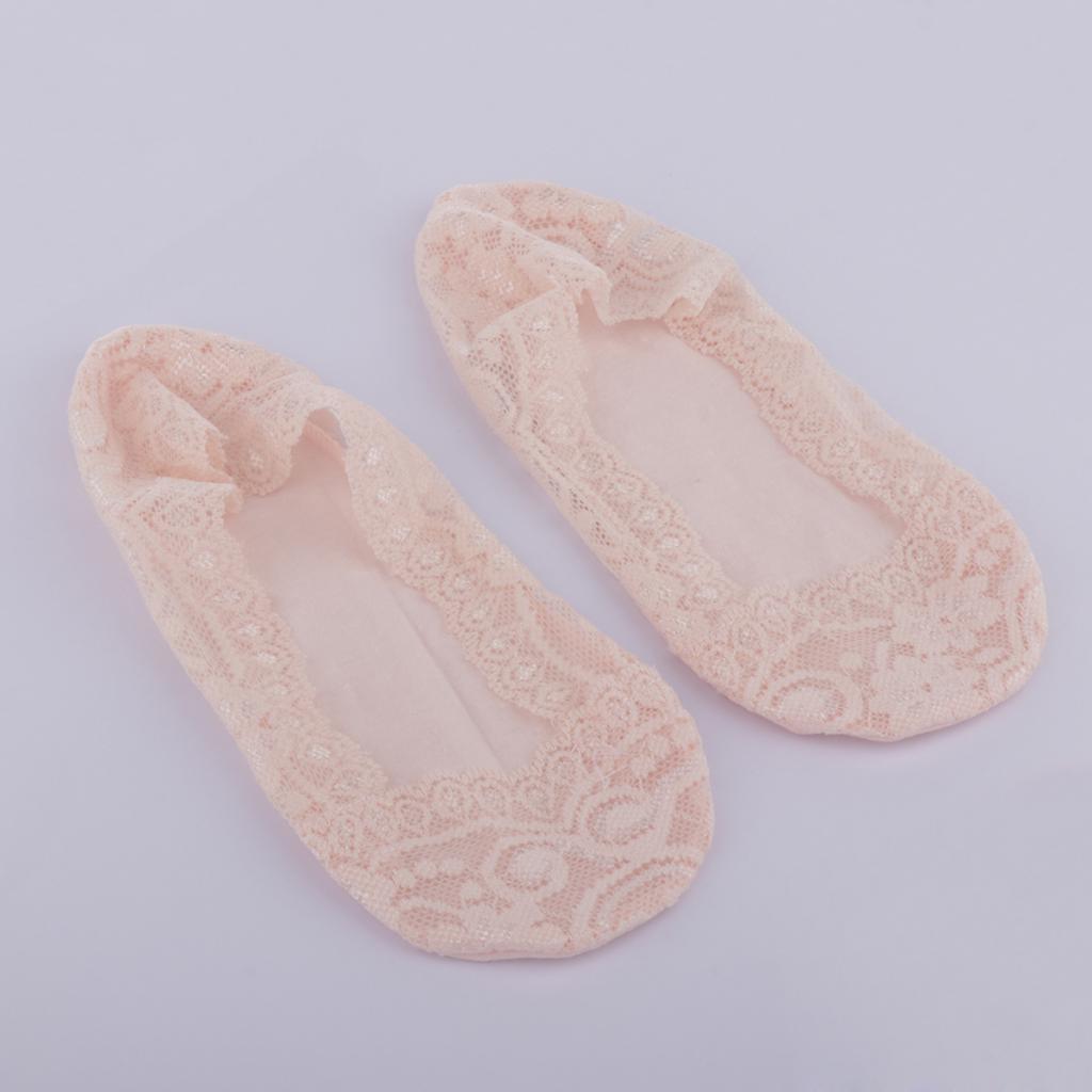 Cheap 5 Pairs in 1 Invisible Lace Socks No Show NonSlip for Women Gray ...