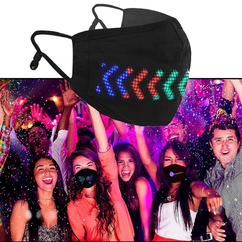 Buy LED Mask Programmable Message Display Face Mask App Controlled USB ...