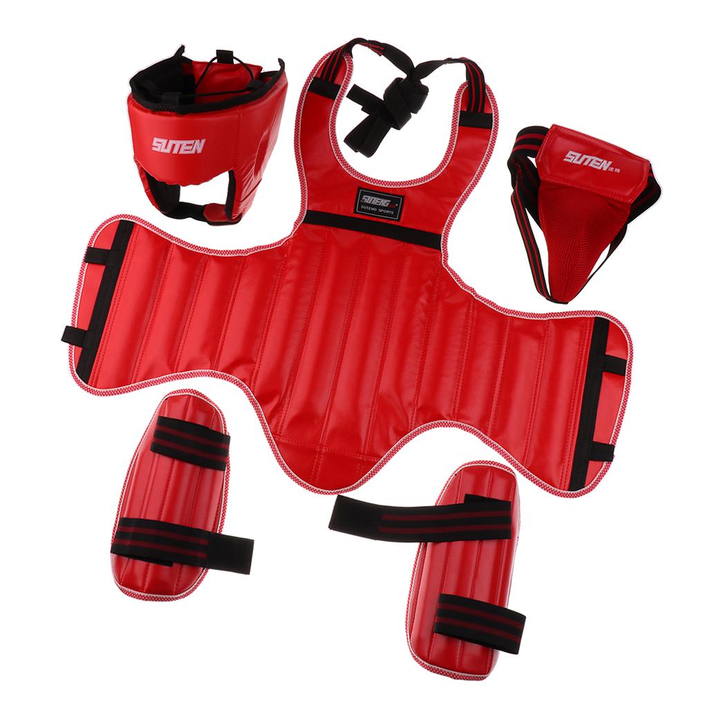 Buy Boxing Protective Gear Set Shin Leg Chest Guard Helmet Groin ...