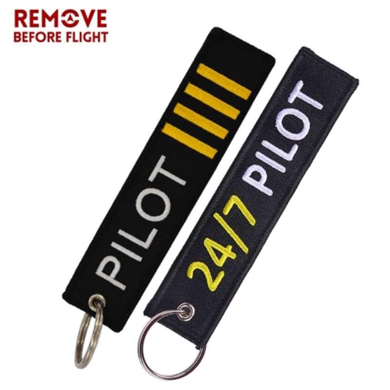 Buy Remove Before Flight 2pcs/set Safety Tag PILOT Key Chain Keyrings ...