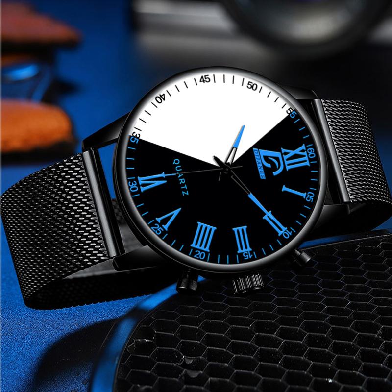 Buy Fashion Men's Minimalist Watch Luxury Stainless Steel Mesh Band Men ...