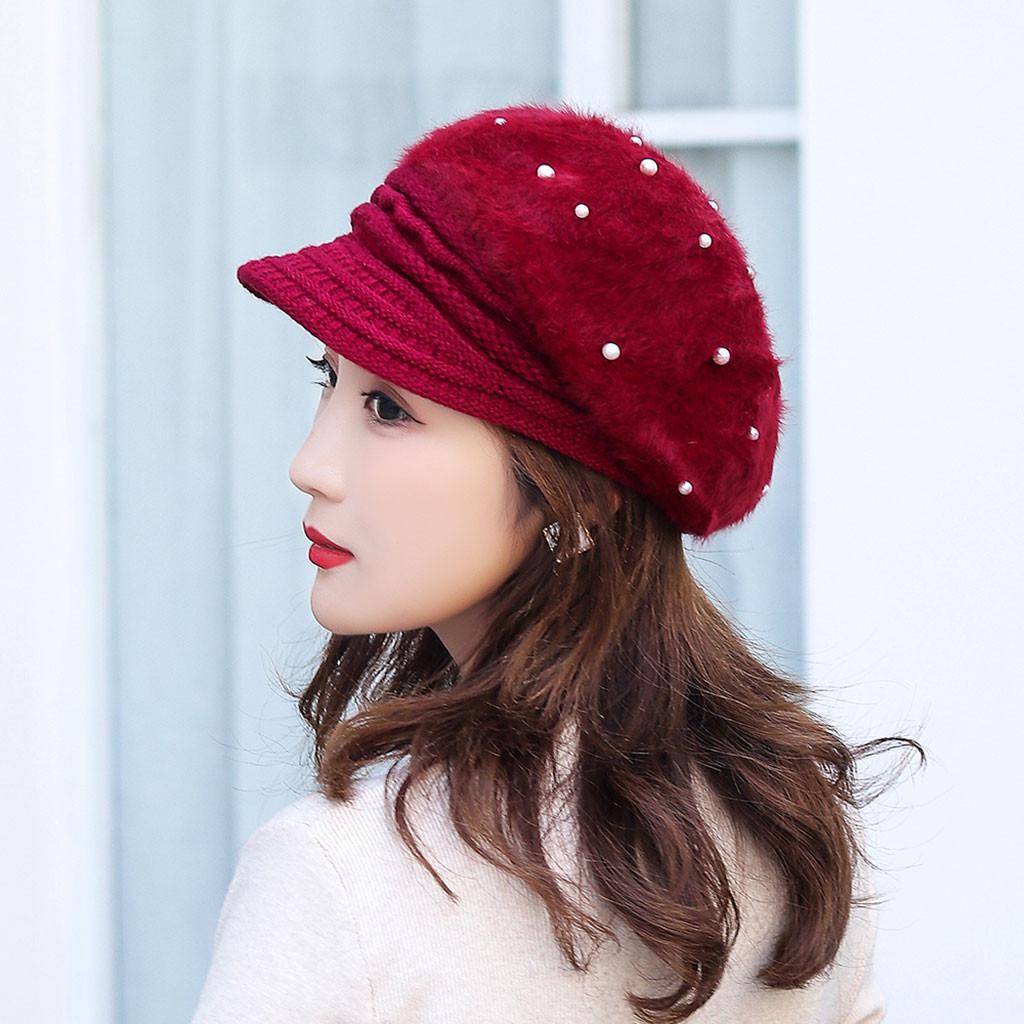 Buy [CGE] Fashion Women's Warm Solid Thicken Soft Wool Hat Knit ...