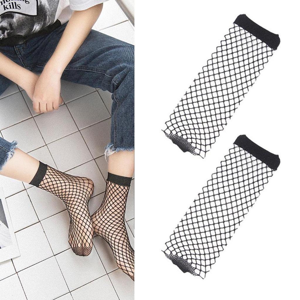 Buy Breathable Sexy Spring Summer Fishnet Ankle/Knee High Sock Black ...