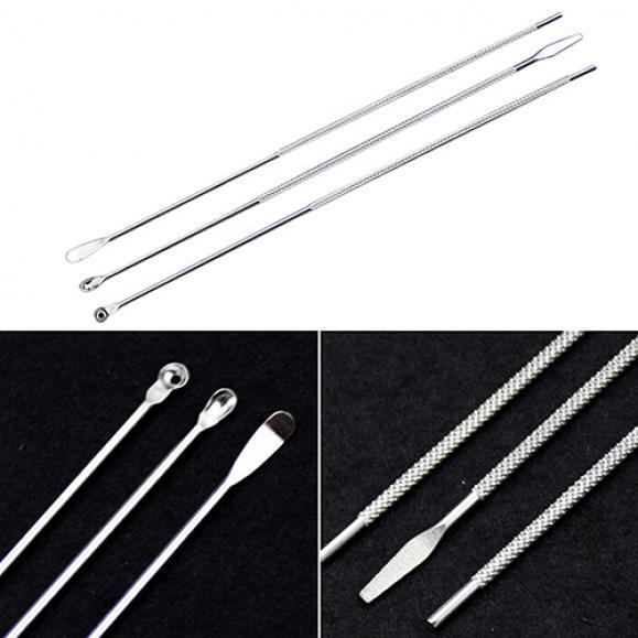 Buy New 3x Stainless Steel Ear Pick Set Wax Curette Remover Double-End ...
