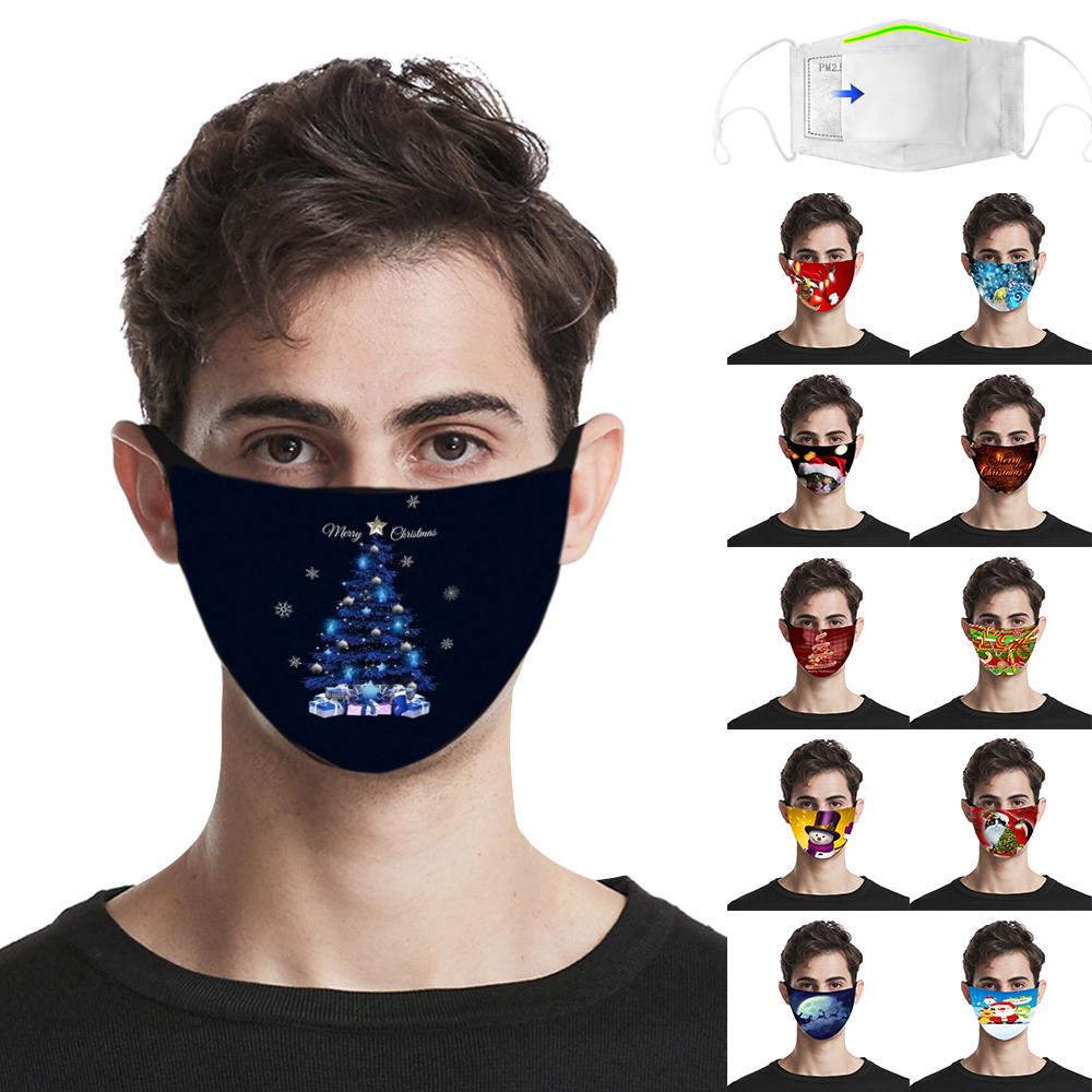Buy Unisex Christmas Print Masks Washable Breathable Mask Holiday Masks ...