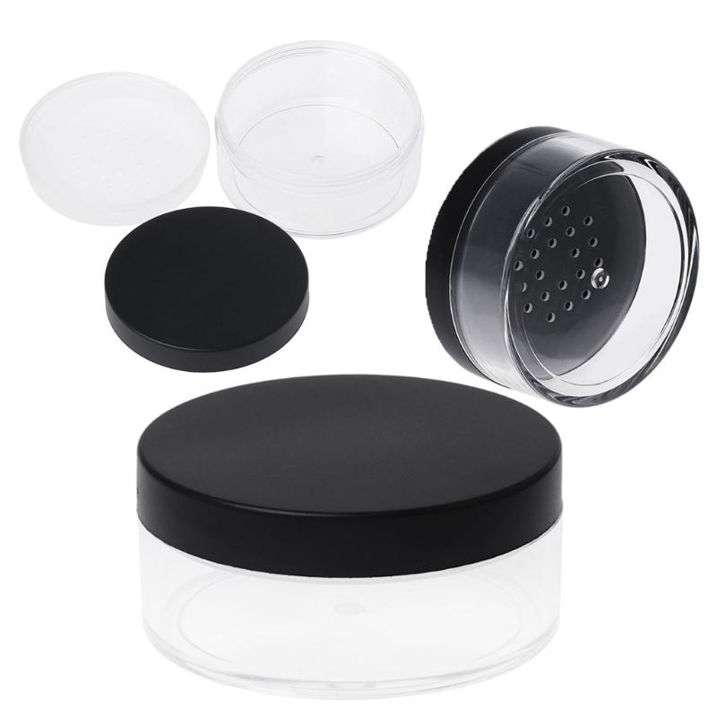 Satın alın 50g Plastic Empty Loose Powder Pot With Sieve Cosmetic Jar ...