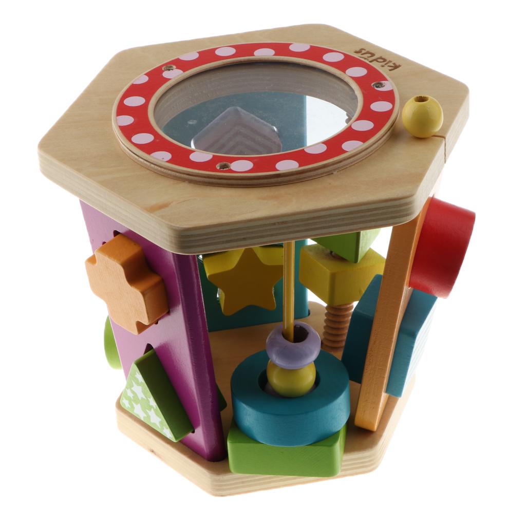 Buy Children Wooden Toy Multifunction Hexahedral Building Block Kids ...