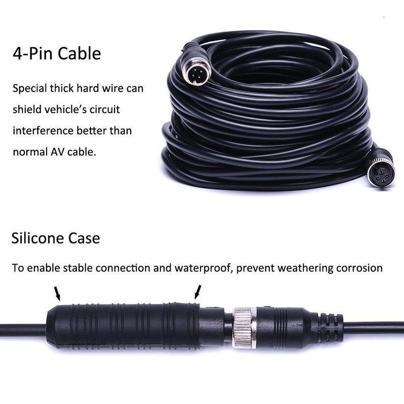 Buy 12V/24V Car Reversing Camera 4Pin + 7 inch LCD Monitor Truck Bus ...