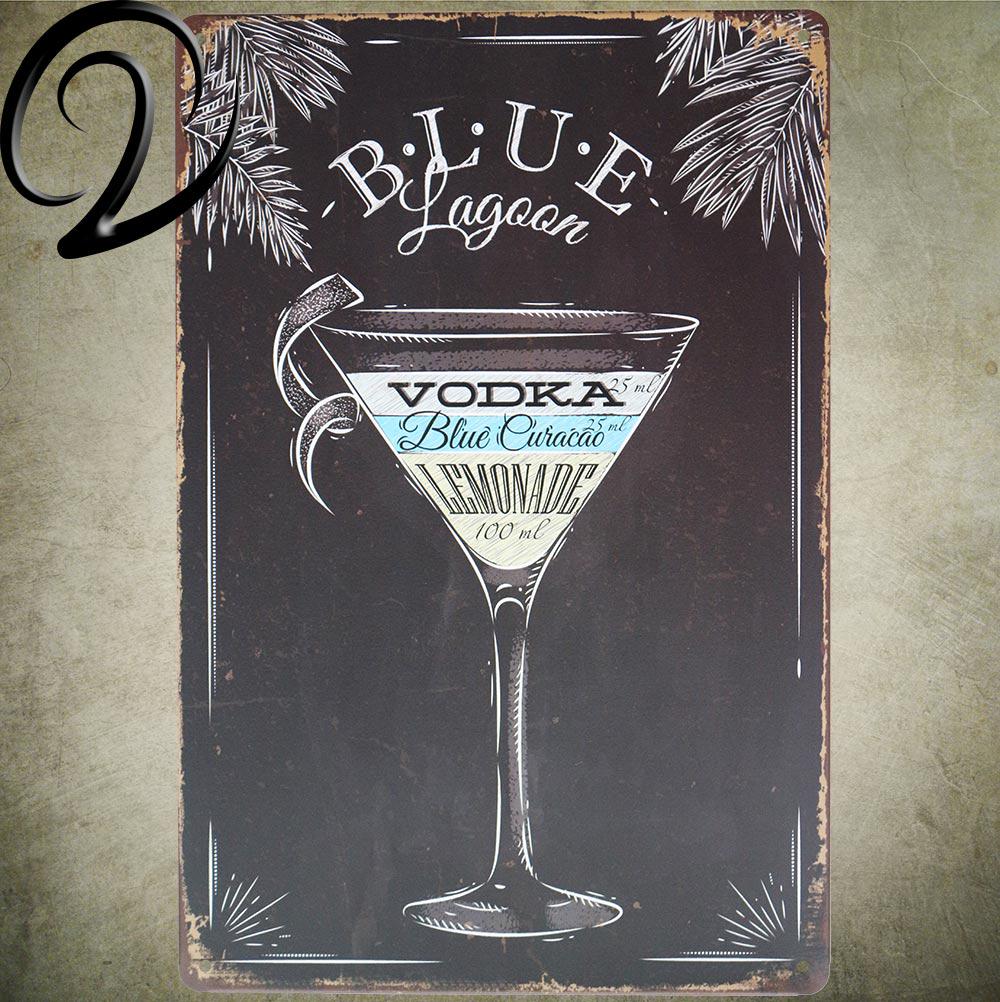 Buy Blue Vodka Lemonade Bar Pub Tavern Wall Sticker Metal Tin Sign ...