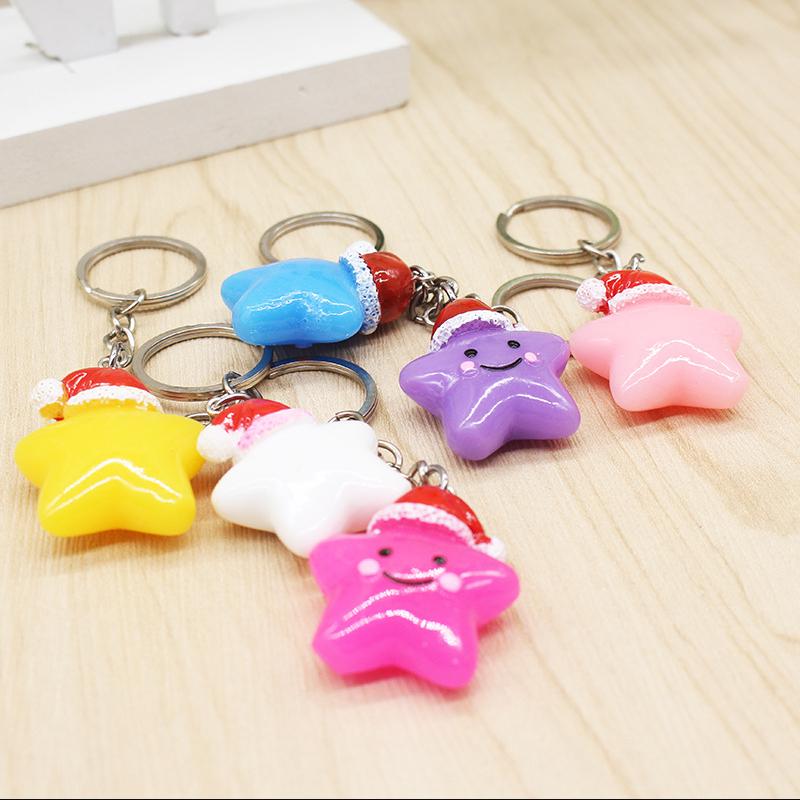 Buy Blue Pink Mixed Color Cartoon Star Key Chain For Decorate Handbag ...