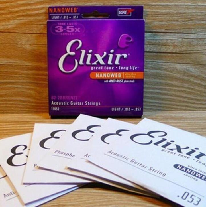 Buy Elixir 11052 16077 16052 Acoustic Nanoweb Light 80/20 Bronze Brass ...