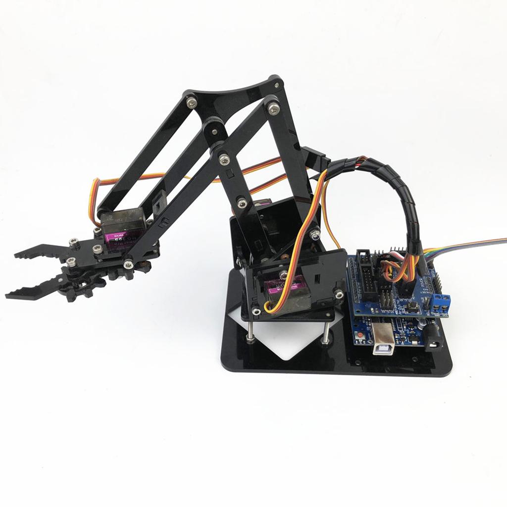Buy DIY 4Dof Robot Mechanical Arm Metal Gear 4 Servos for Arduino ...