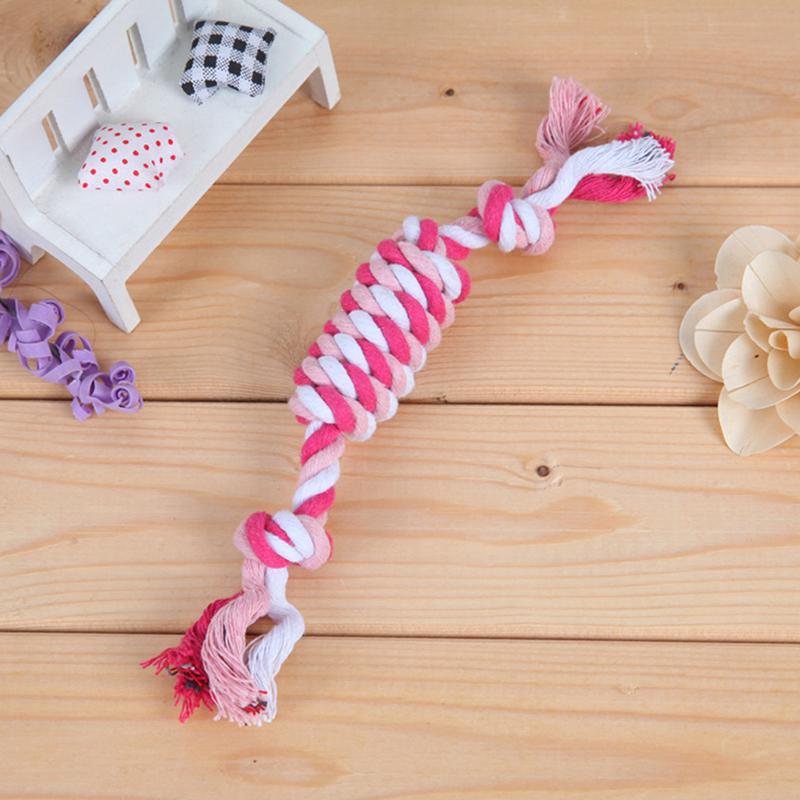 Buy Handmade Bow Puppy Dog Pet Toy Cotton Braided Bone Chew Knot Rope at affordable prices ...