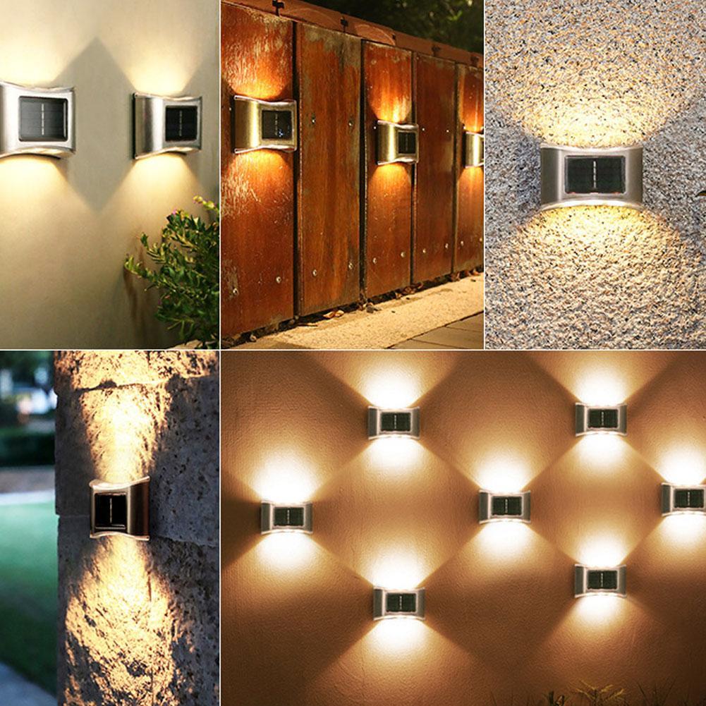 Buy 1 x Solar Wall Lights Up & Down Lamp Decor Waterproof Outdoor ...