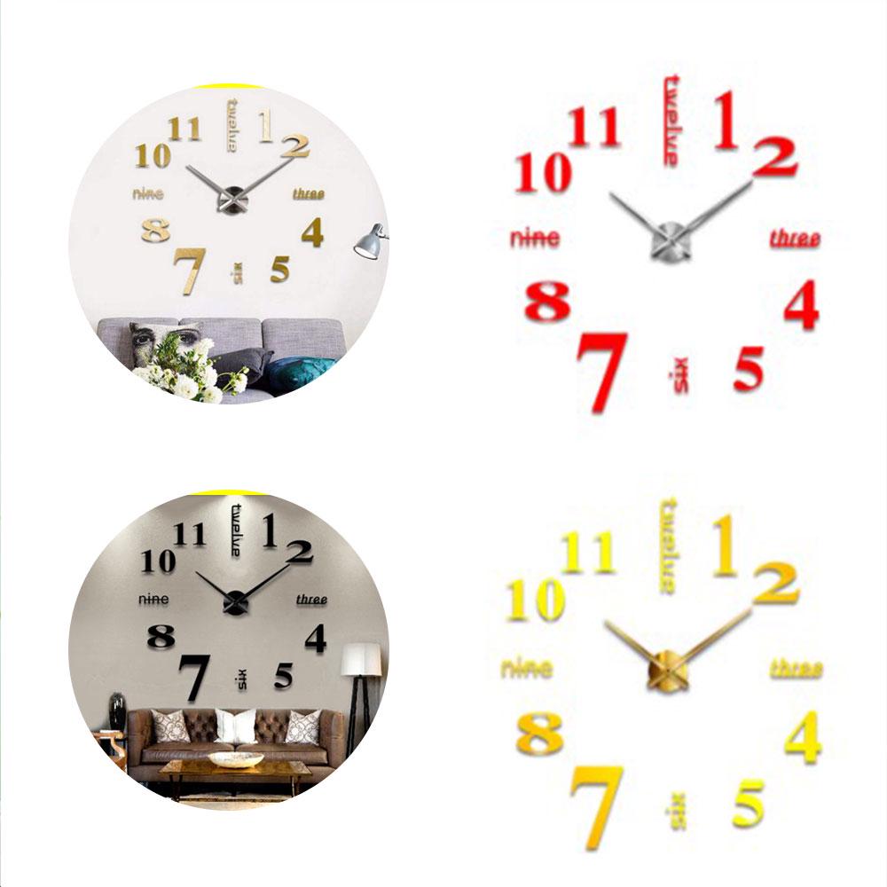 Buy 3D Wall Clock Home DIY Three-dimensional Decoration Acrylic Digital ...