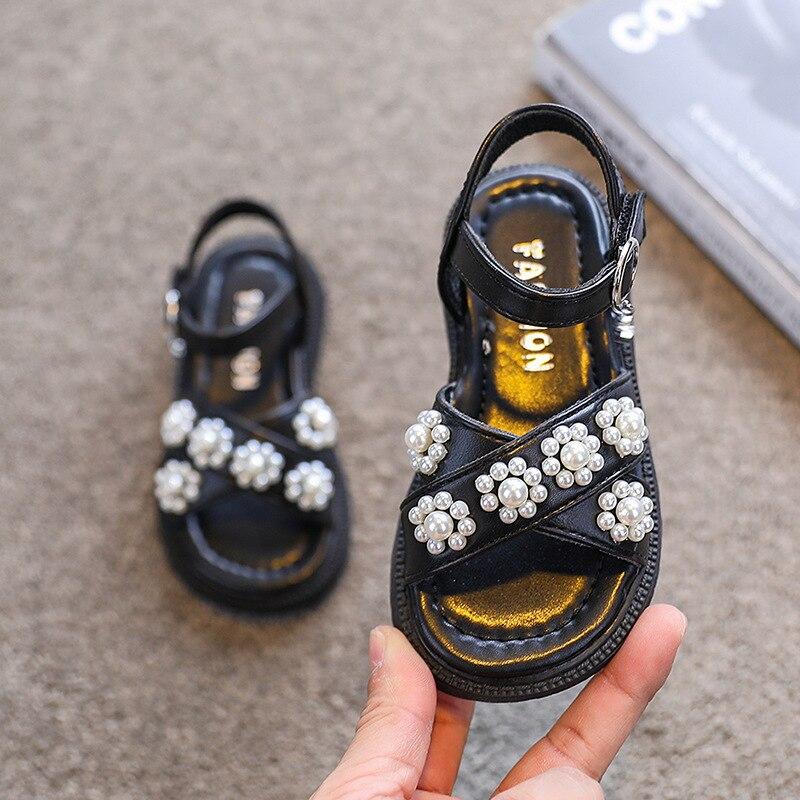 Buy Children Sandals Summer Girls Korean Style Kids Fashion Versatile Pearls Cute Princess Hook ...