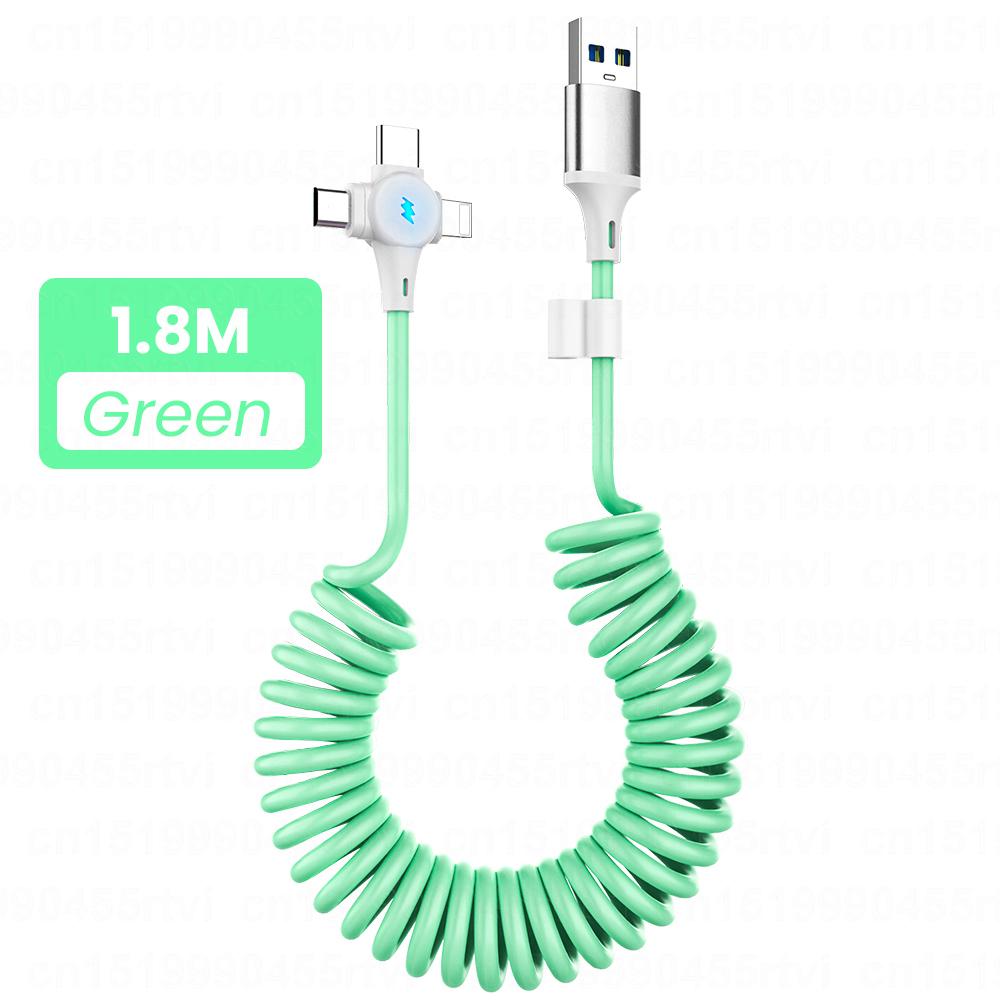 Cheap 3in1 5A Spring Data Cable USB Type C Cable Micro USB Cable Data ...